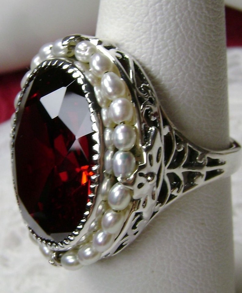 Garnet Ring / Solid Sterling Silver 18ct Garnet CZ or Natural - Etsy