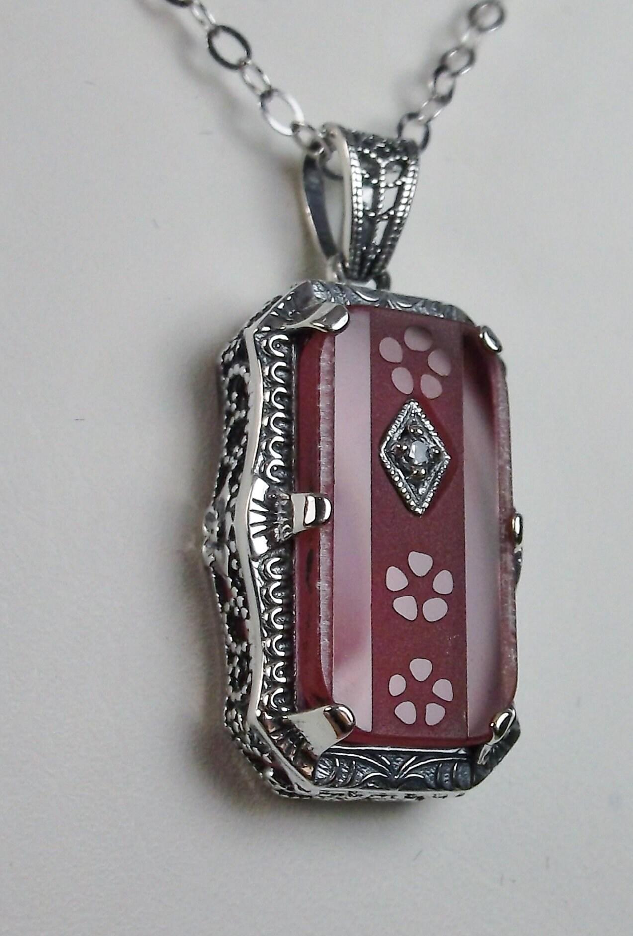 Camphor Glass Pendant / Sterling Silver/ Multi Colors of Camphor Glass ...