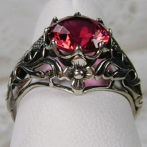 Ruby Ring | 925 Sterling Silver | 2ct Simulated Red Ruby Gem Victorian ...
