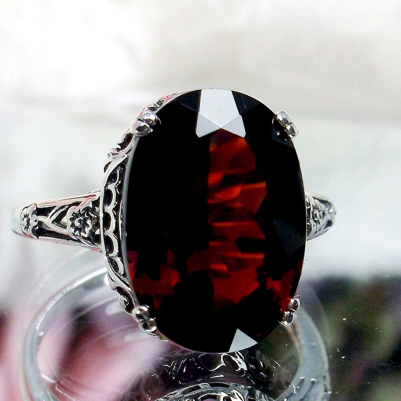 Genuine Garnet Ring Women - Etsy