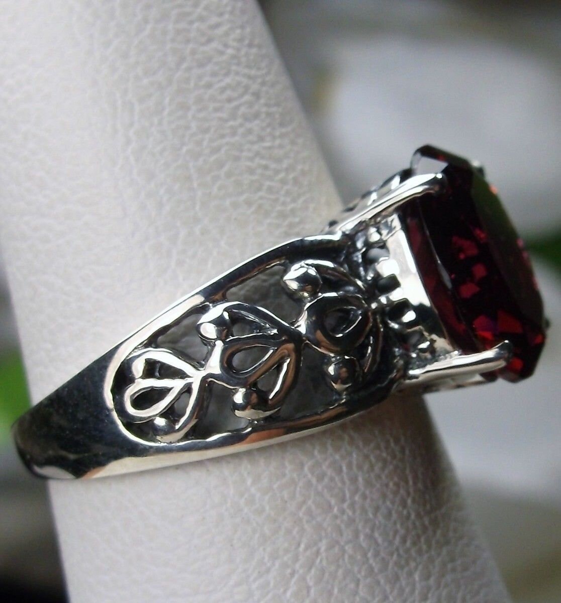 Ruby Ring/ Solid Sterling Silver/ 3ct Oval Cut Simulated Red | Etsy