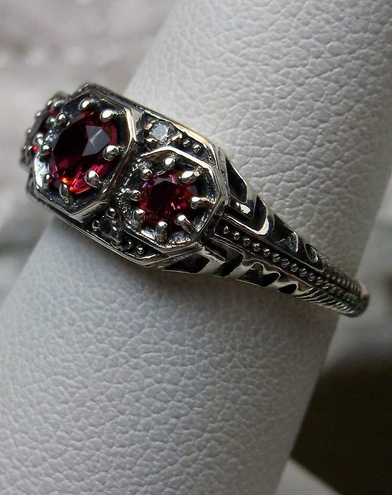 Ruby Ring/ Solid Sterling Silver/ Simulated or Natural Red - Etsy