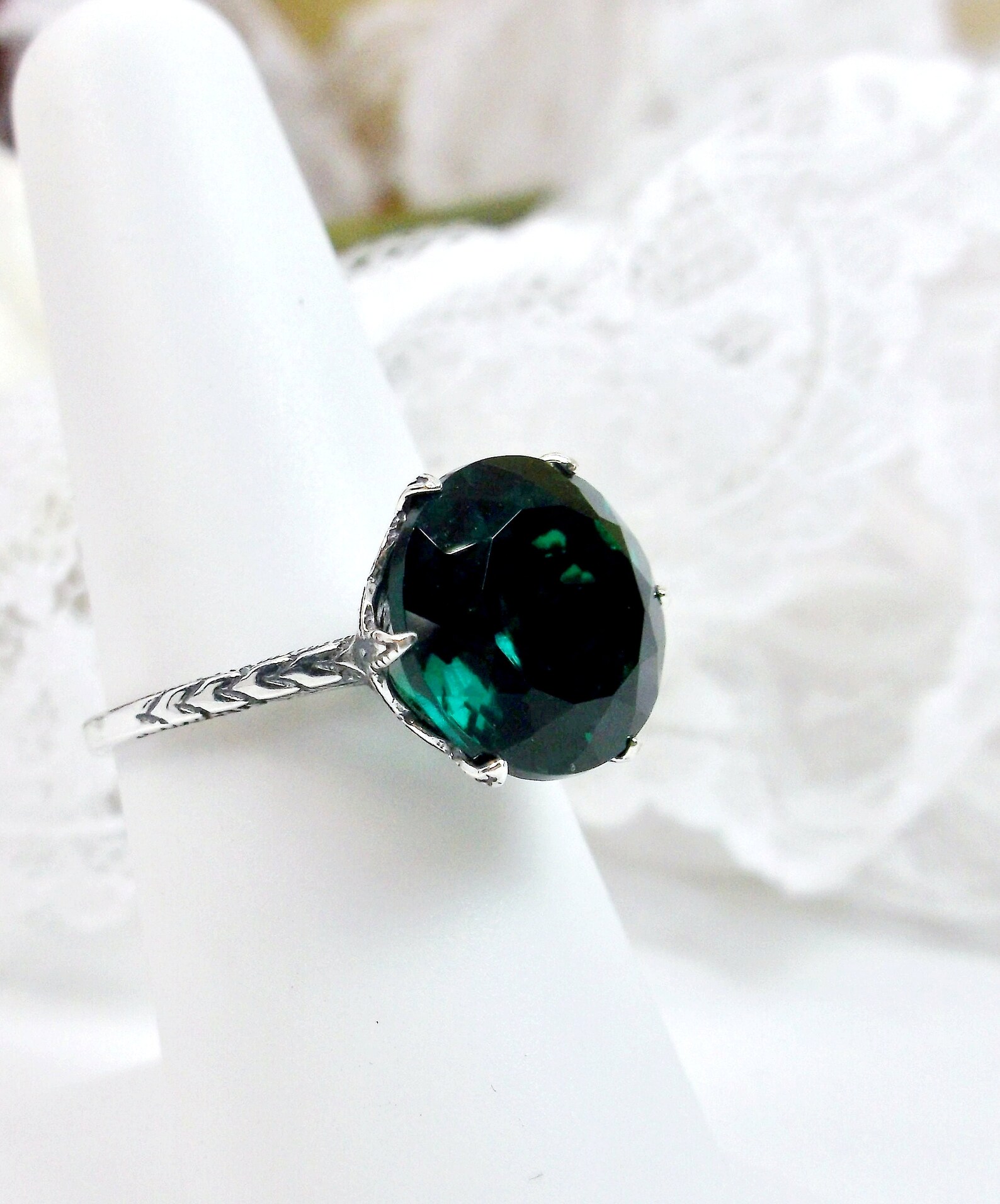 Natural Emerald Ring | Sterling Silver/10k/14k/ 5ct Natural Green ...