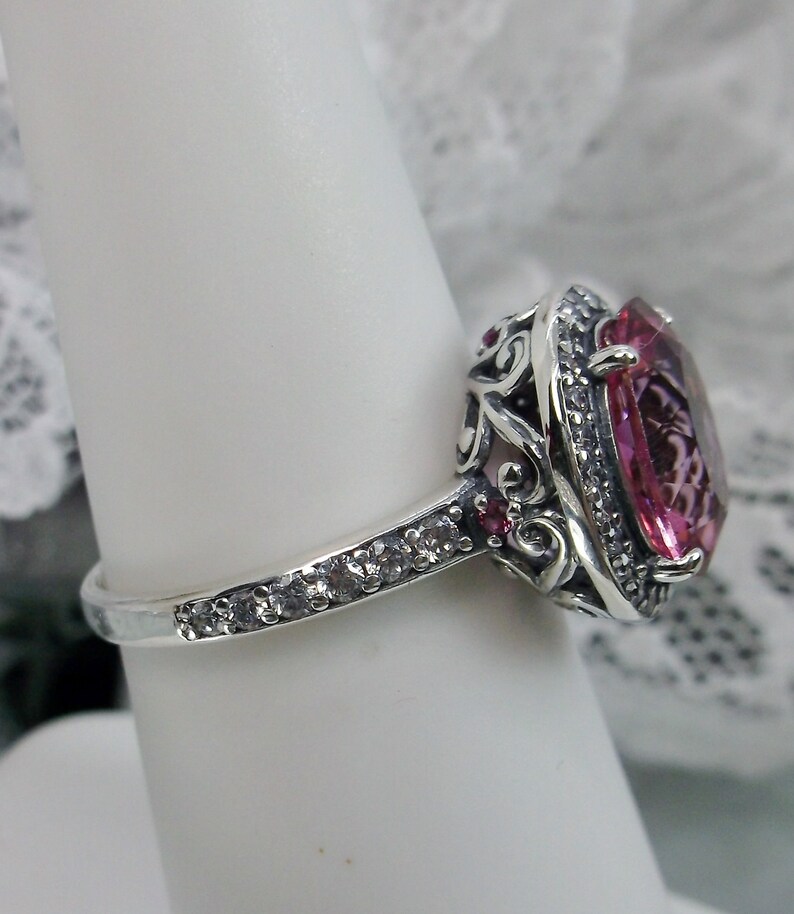 Natural Pink Topaz Ring/ Sterling Silver/ 3.8ct Hot Pink Topaz - Etsy