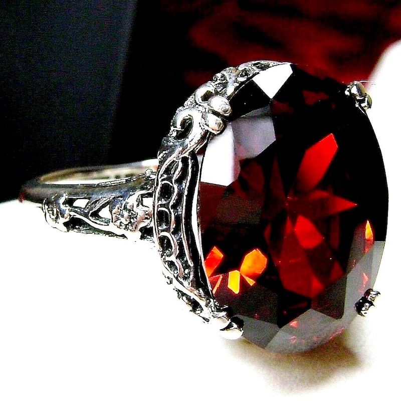 Garnet Ring - Etsy