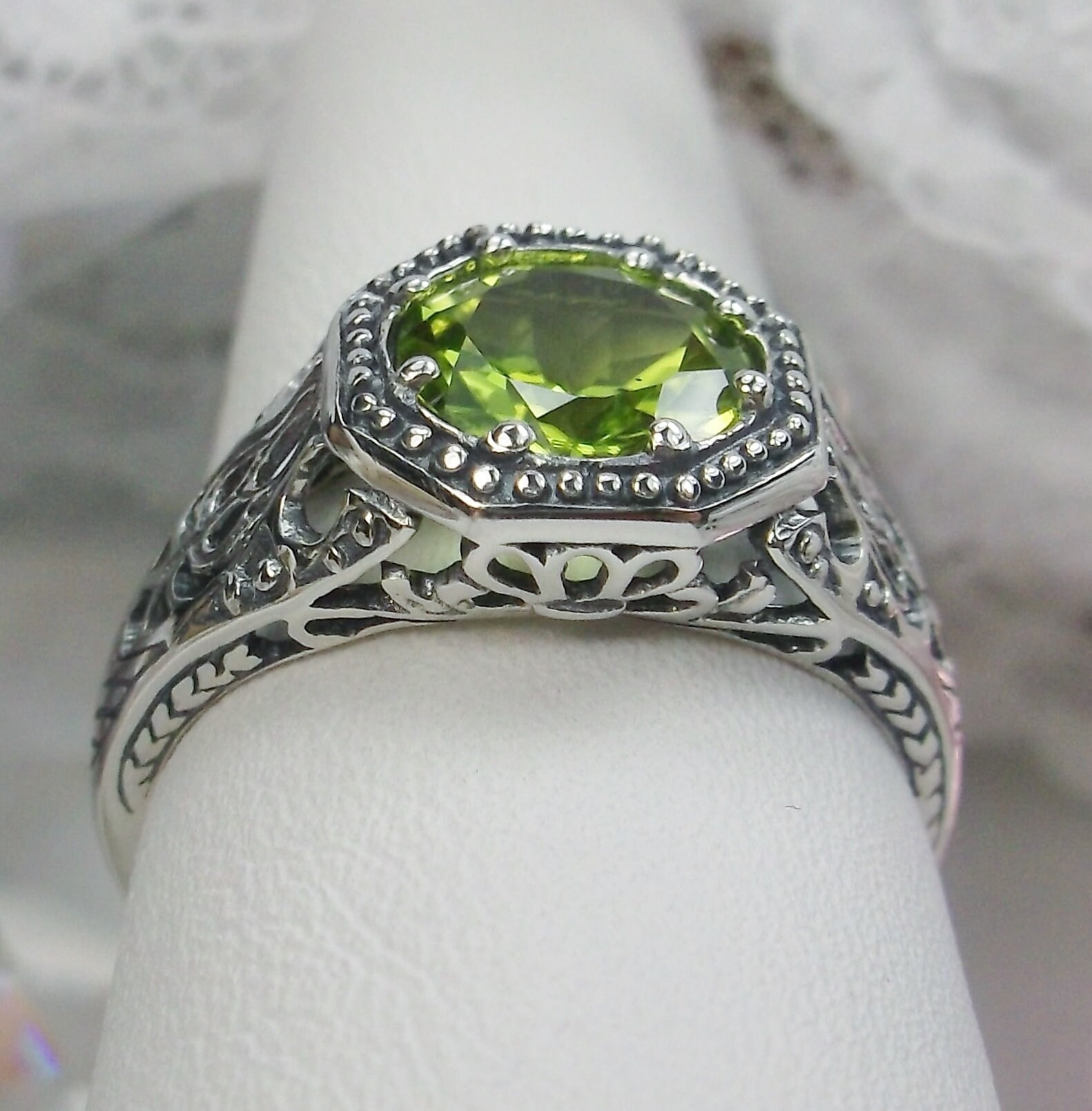 Natural Peridot Ring / 10k 14k Gold or Sterling Silver/ New | Etsy