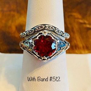 Ruby Ring | 925 Sterling Silver | 2ct Simulated Red Ruby Gem Victorian ...