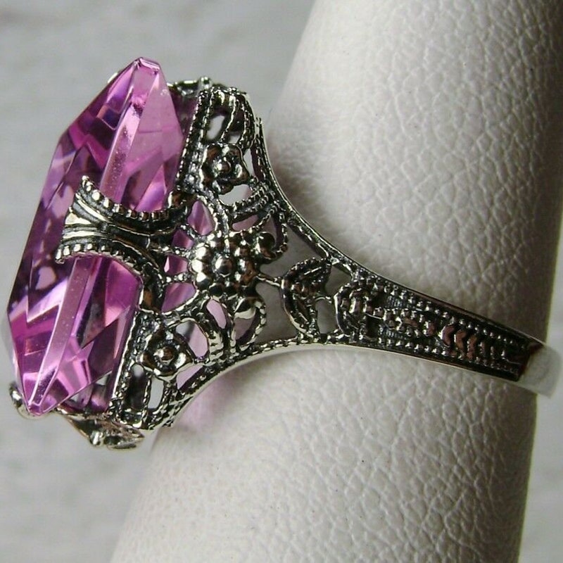 Pink Gemstone Ring - Etsy
