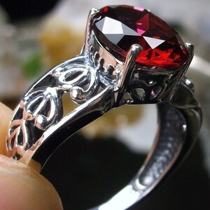 Ruby Ring/ Solid Sterling Silver/ 3ct Oval Cut Simulated Red - Etsy