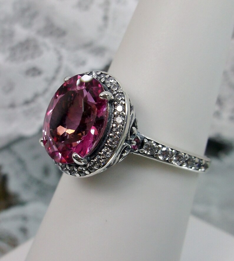 Natural Pink Topaz Ring/ Sterling Silver/ 3.8ct Hot Pink Topaz - Etsy