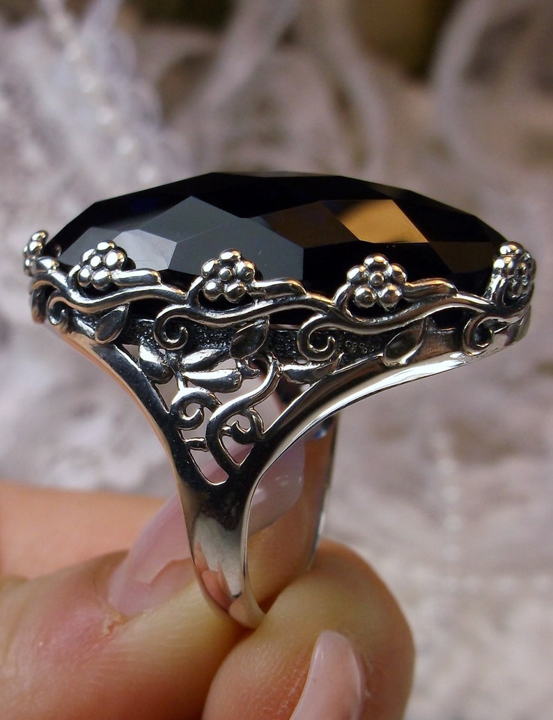 Sapphire Ring Size 11 / Sterling Silver/ Big Oval 15ct - Etsy