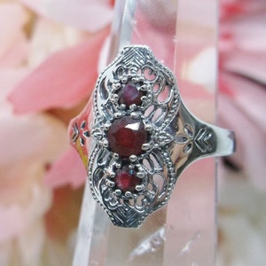 Natural Ruby Ring/ Solid Sterling Silver/ Natural Red Ruby - Etsy
