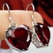 Red Ruby Earrings/ Solid Sterling Silver/ Simulated Ruby - Etsy