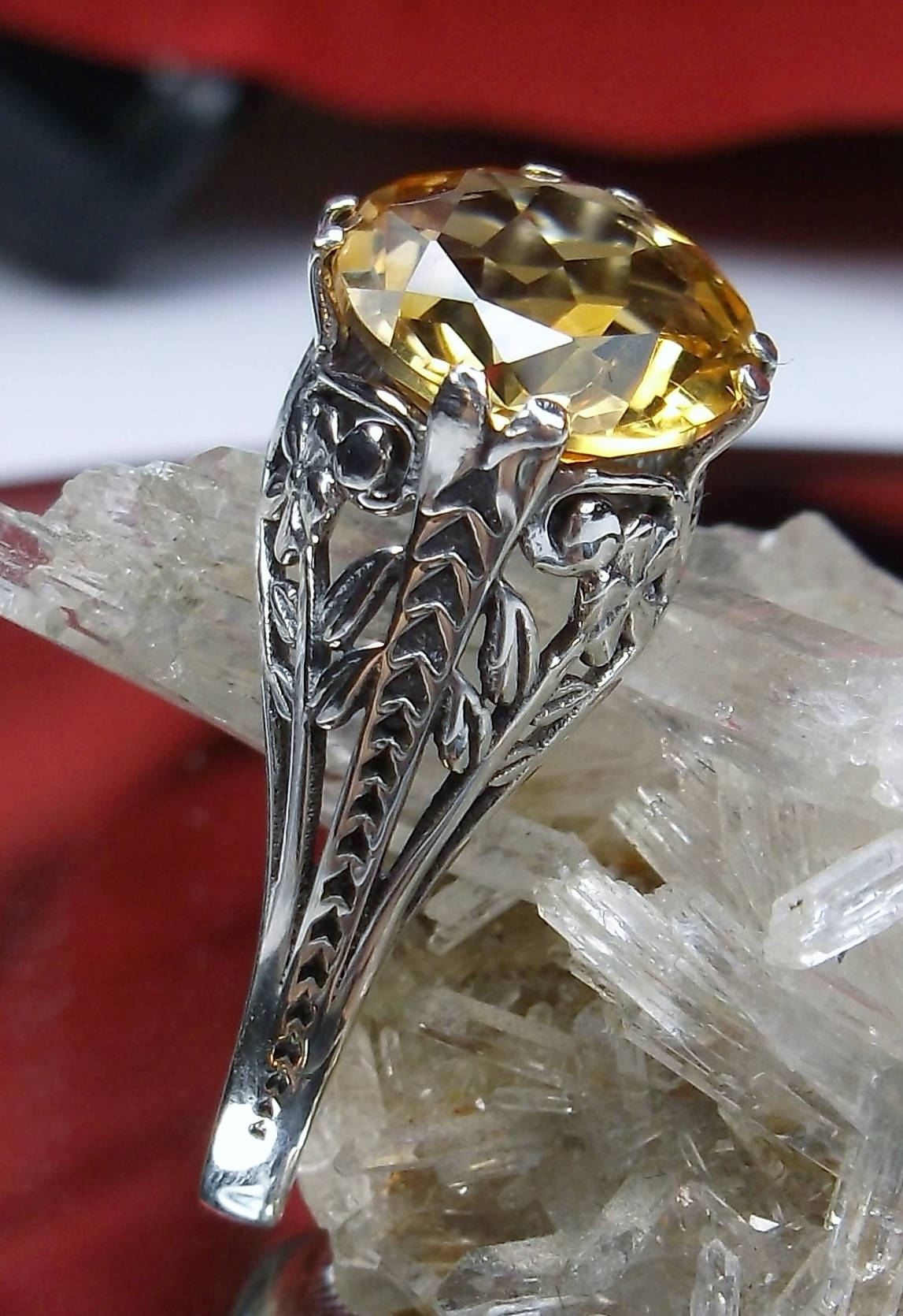 Natural Citrine Ring/ Sterling Silver/ Natural Round 1.7ct | Etsy