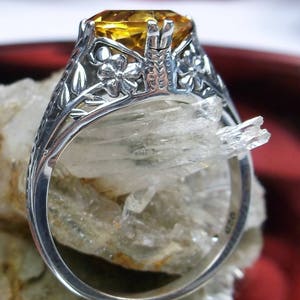 Natural Citrine Ring/ Sterling Silver/ Natural Round 1.7ct | Etsy