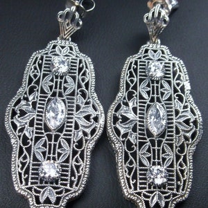 White CZ Earrings/ Solid Sterling Silver/ White Cubic - Etsy