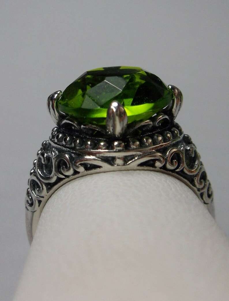 Peridot Ring / 5ct Simulated Green Peridot Solid Sterling | Etsy Peridot Ring / 5ct Simulated Green Peridot Solid Sterling | Etsy