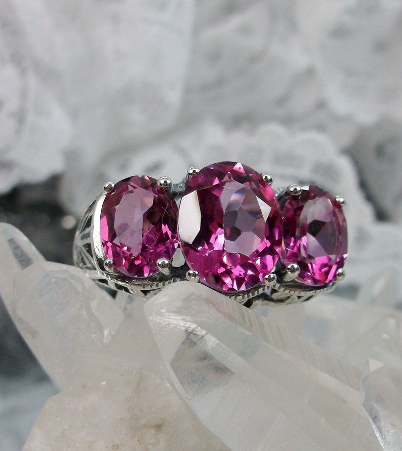 Natural Pink Topaz Ring Size 7.5 /sterling Silver/ 4.95ctw - Etsy