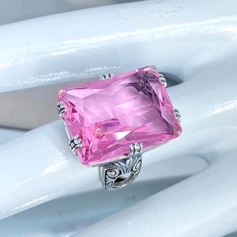 Pink Gemstone Ring - Etsy