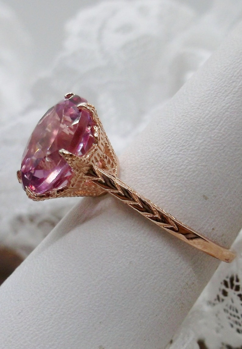 Natural Pink Topaz Ring/ 10k 14k Gold or Gold Plated Silver/ - Etsy