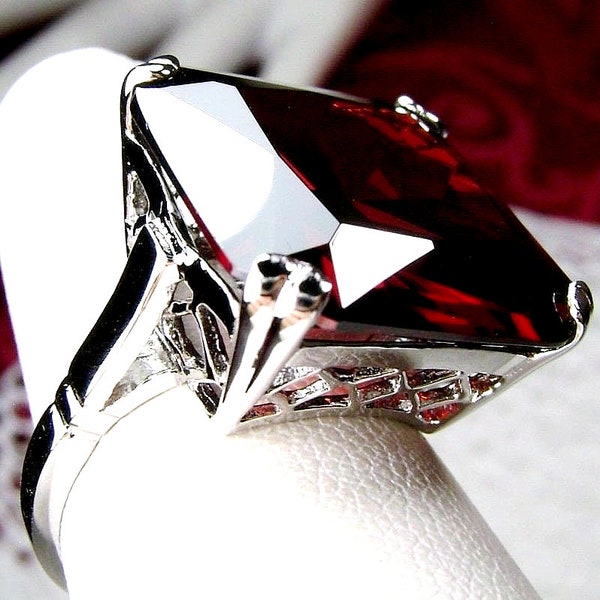 Garnet Silver Ring - Etsy