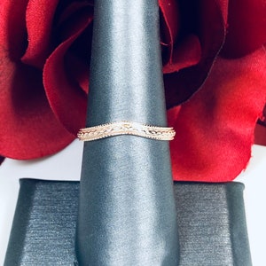 Braid Curved Band Ring / Sterling Silver, White Gold or Rose Gold ...