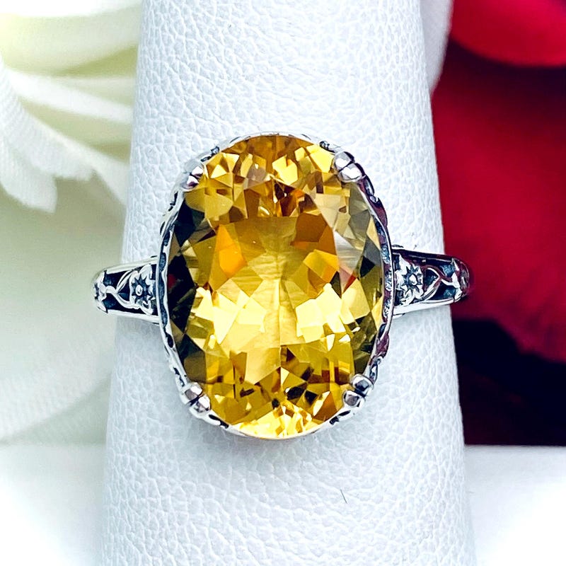 Large Citrine Ring Size 8 - Etsy