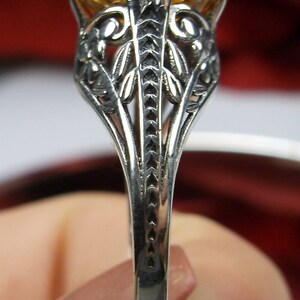 Natural Citrine Ring/ Sterling Silver/ Natural Round 1.7ct | Etsy