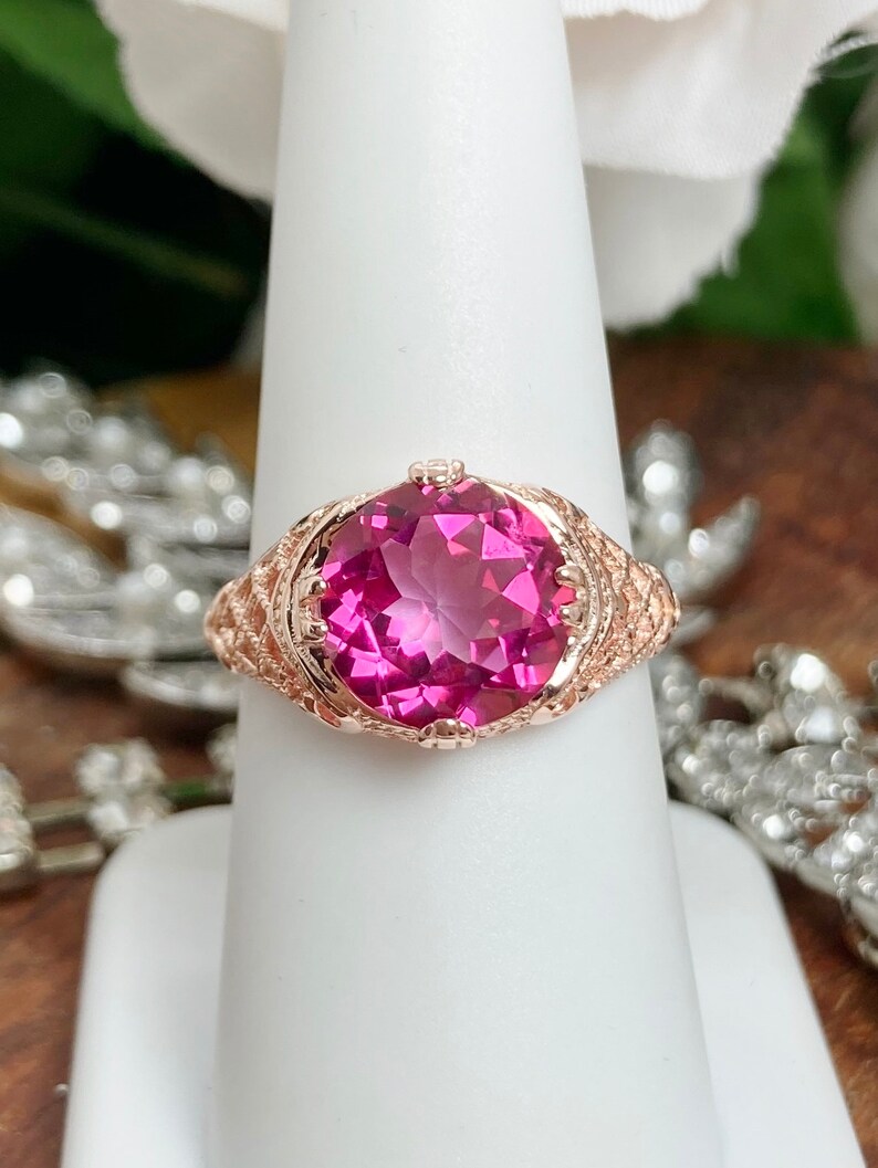 Natural Pink Topaz Ring/ Rose Gold Plated Sterling Silver/ - Etsy