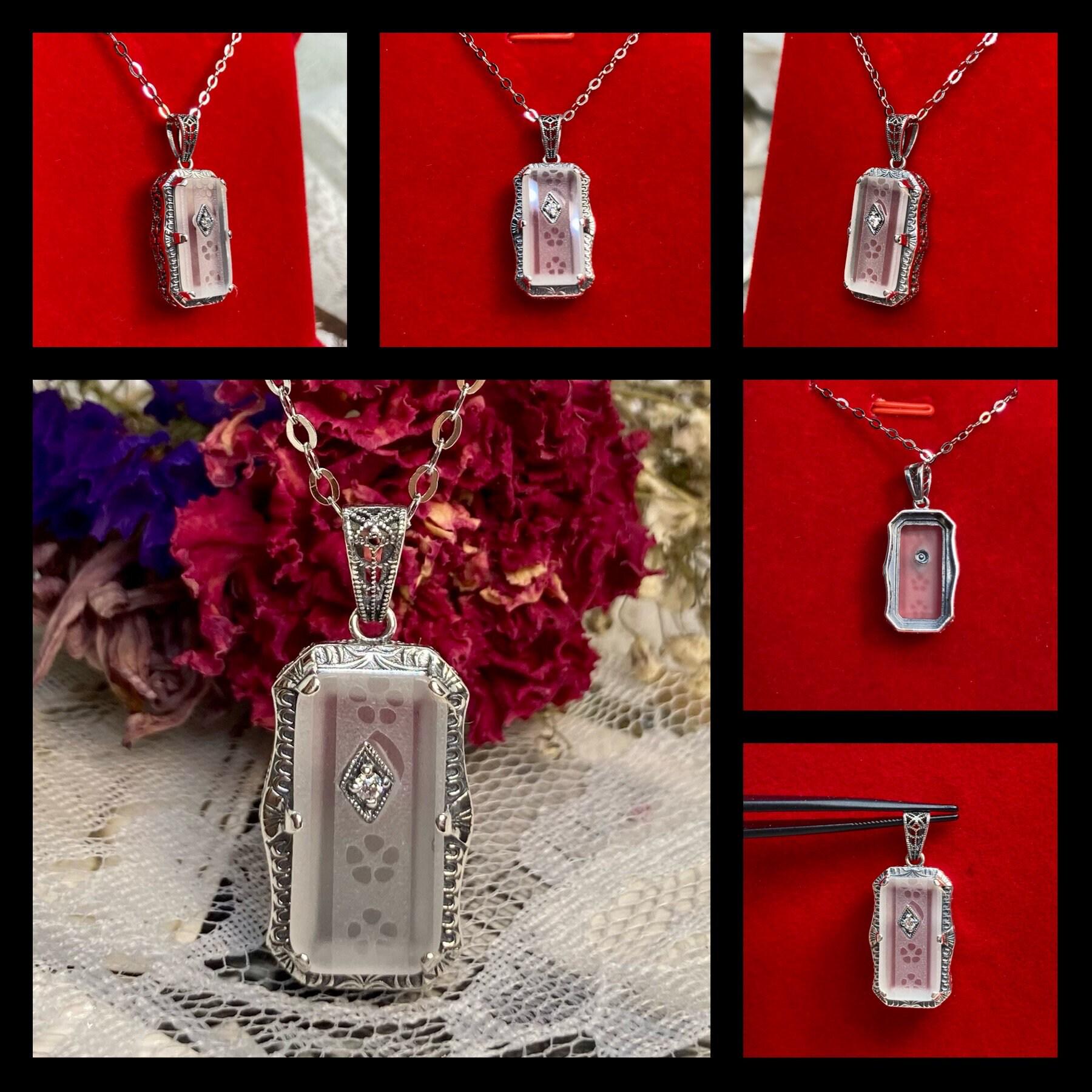 Camphor Glass Pendant / Sterling Silver/ Multi Colors of Camphor Glass ...