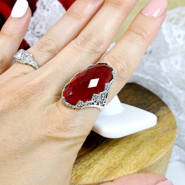 Large Ruby Ring - Etsy