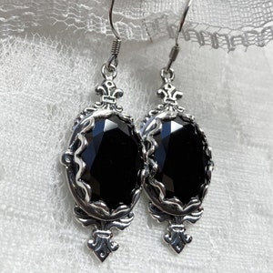 Black/onyx Earrings/ Rose Gold Plated Option Sterling Silver/ Natural ...