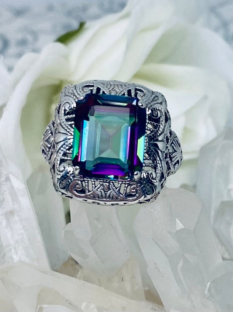 Natural Mystic Topaz Ring/ 4.26ct Natural AAA Topaz With Sterling ...