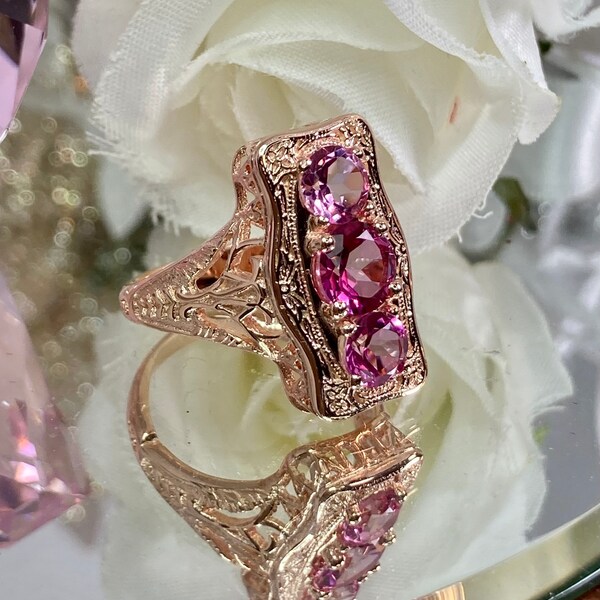 Pink Stone Ring - Etsy