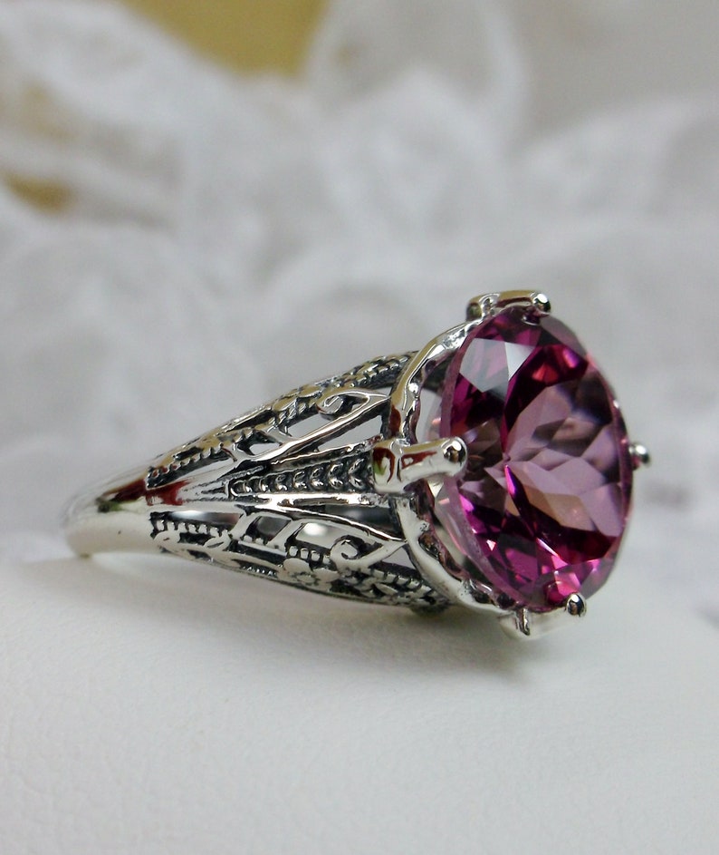 Natural Pink Topaz Ring/ Solid Sterling Silver/ 7.55ct Round - Etsy