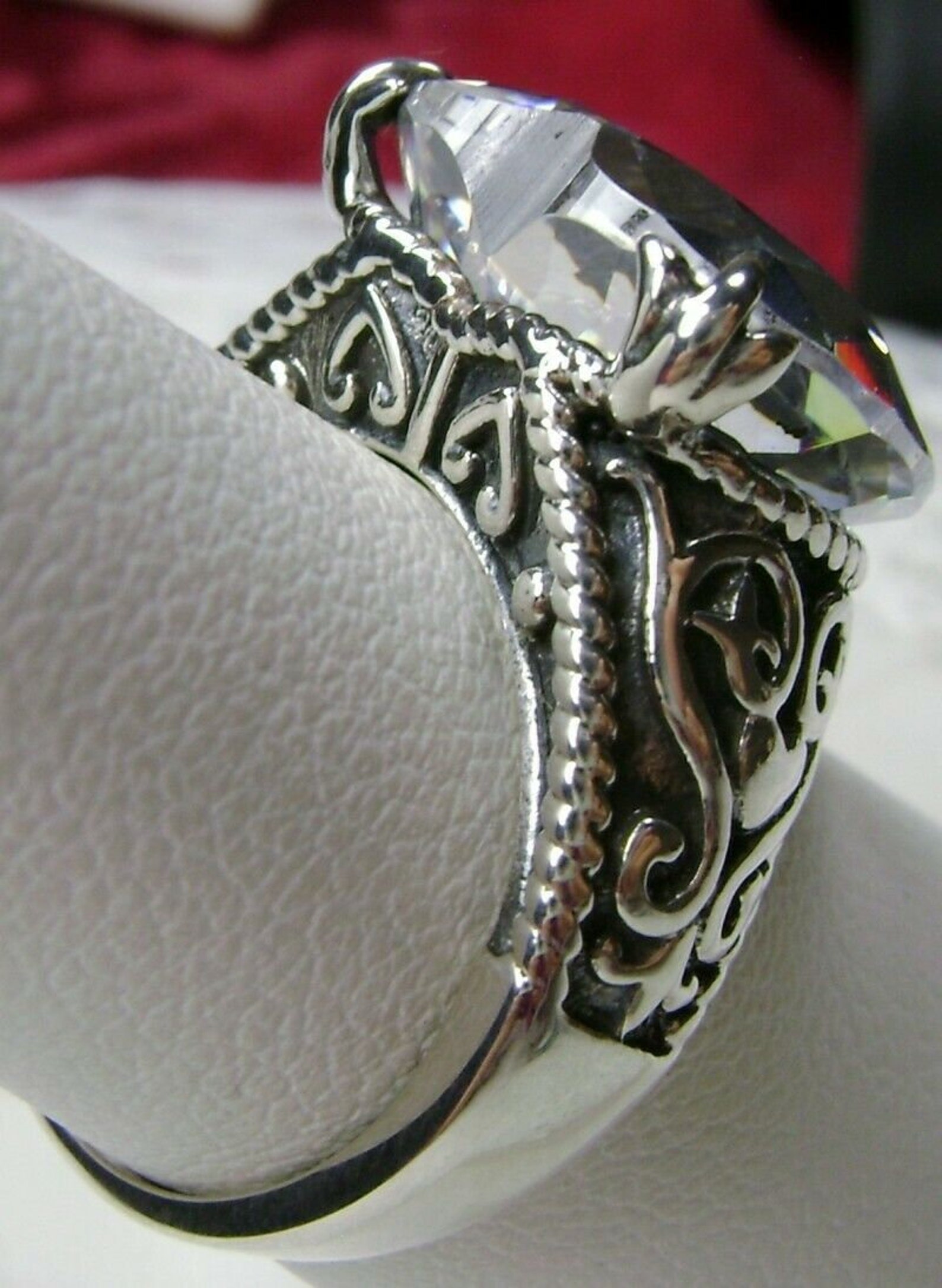 White CZ Ring/ Solid Sterling Silver/10ct White Cubic Zirconia - Etsy