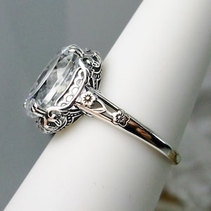 Natural White Topaz Ring/ Sterling Silver/ 5ct Natural White Topaz ...