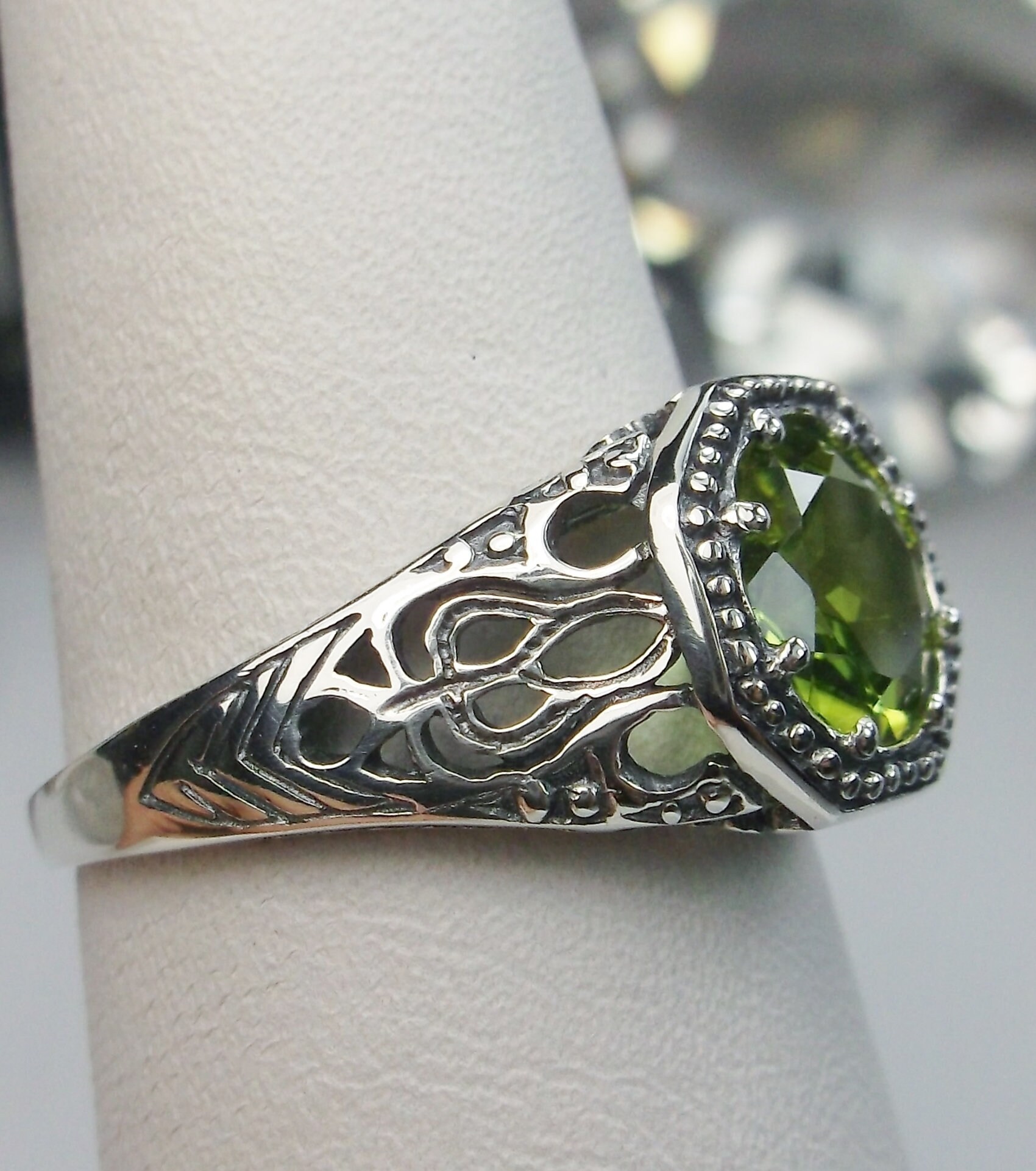 Natural Peridot Ring / 10k 14k Gold or Sterling Silver/ New | Etsy