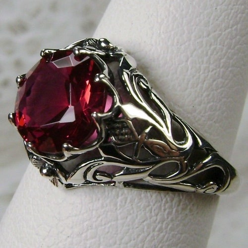 Natural Ruby Ring/ Solid Sterling Silver/ Natural Red Ruby - Etsy