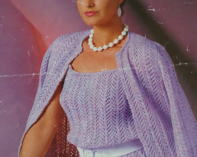 Knitting Pattern Women Ladies Twin Set Cardigan and Vesttop 4 - Etsy UK