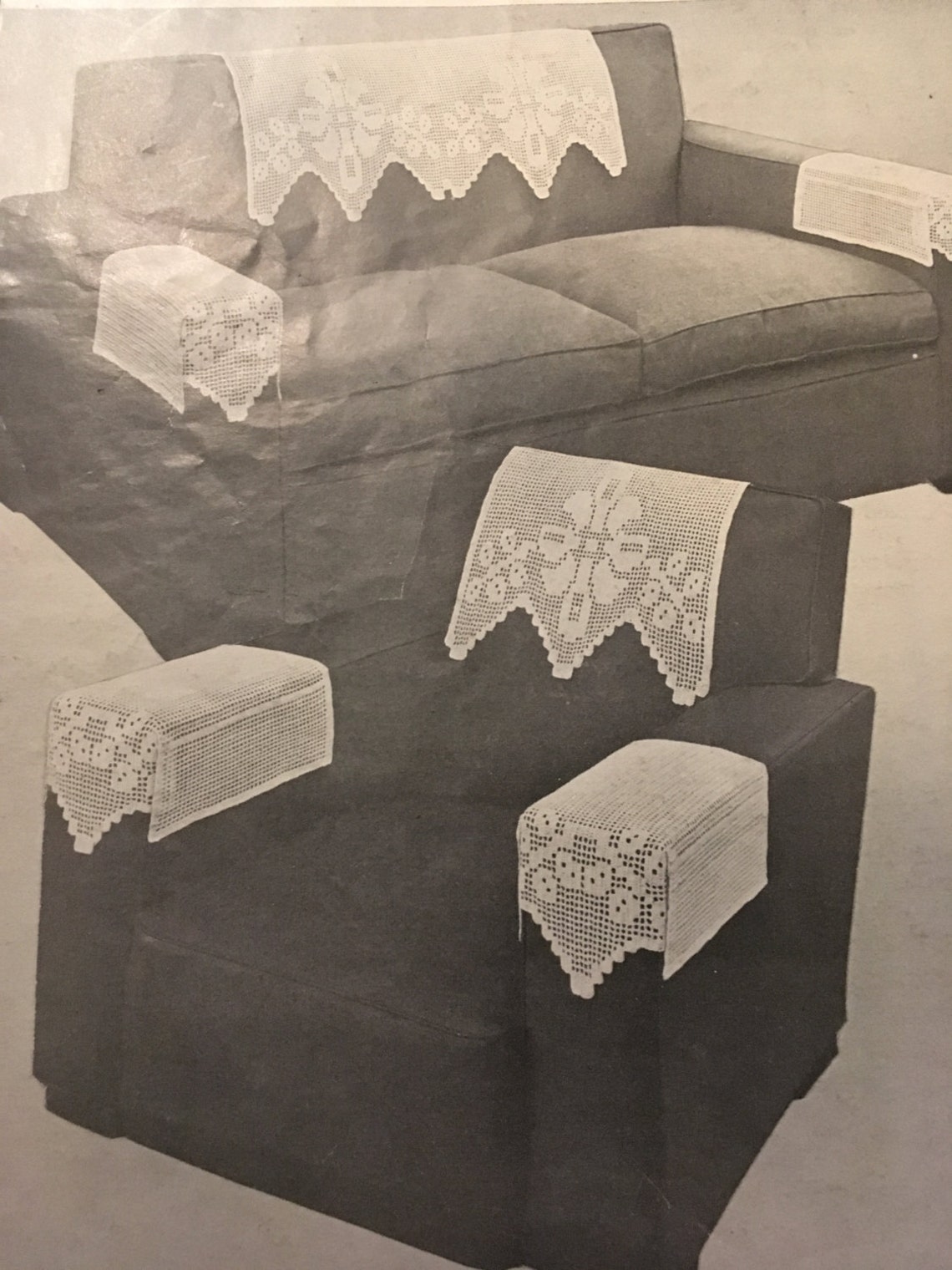 Crochet Patterns Table Set Chair Backs and Arm Rests Vintage PDF - Etsy UK