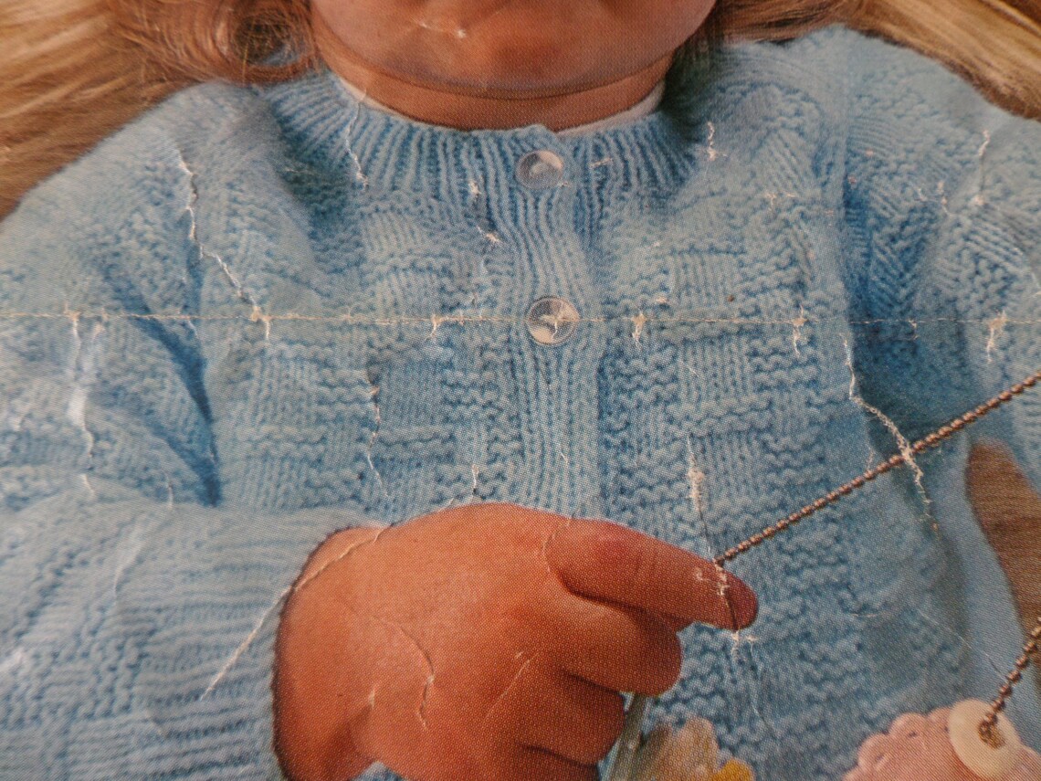 Knitting Pattern Children Baby Girl Boy Round Neck Cardigan 4 Ply or DK ...