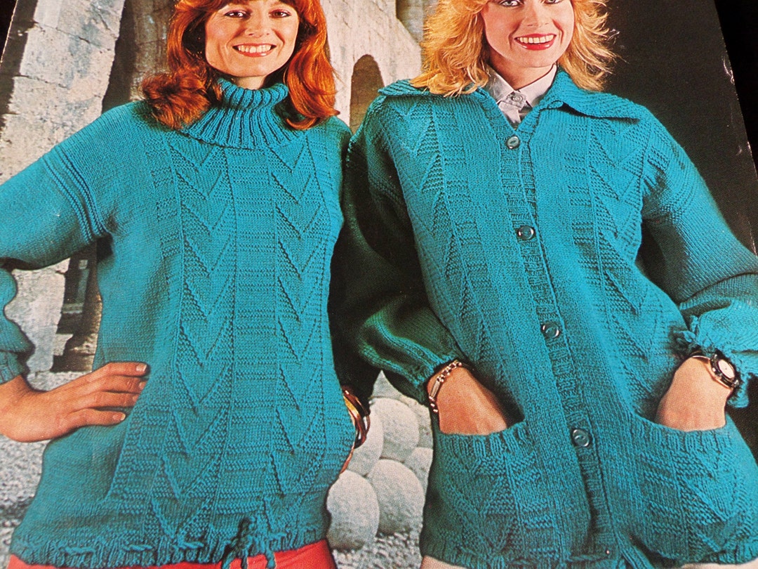 Knitting Pattern Women Ladies Polo Jumper and Cardigan DK 32"-40 ...