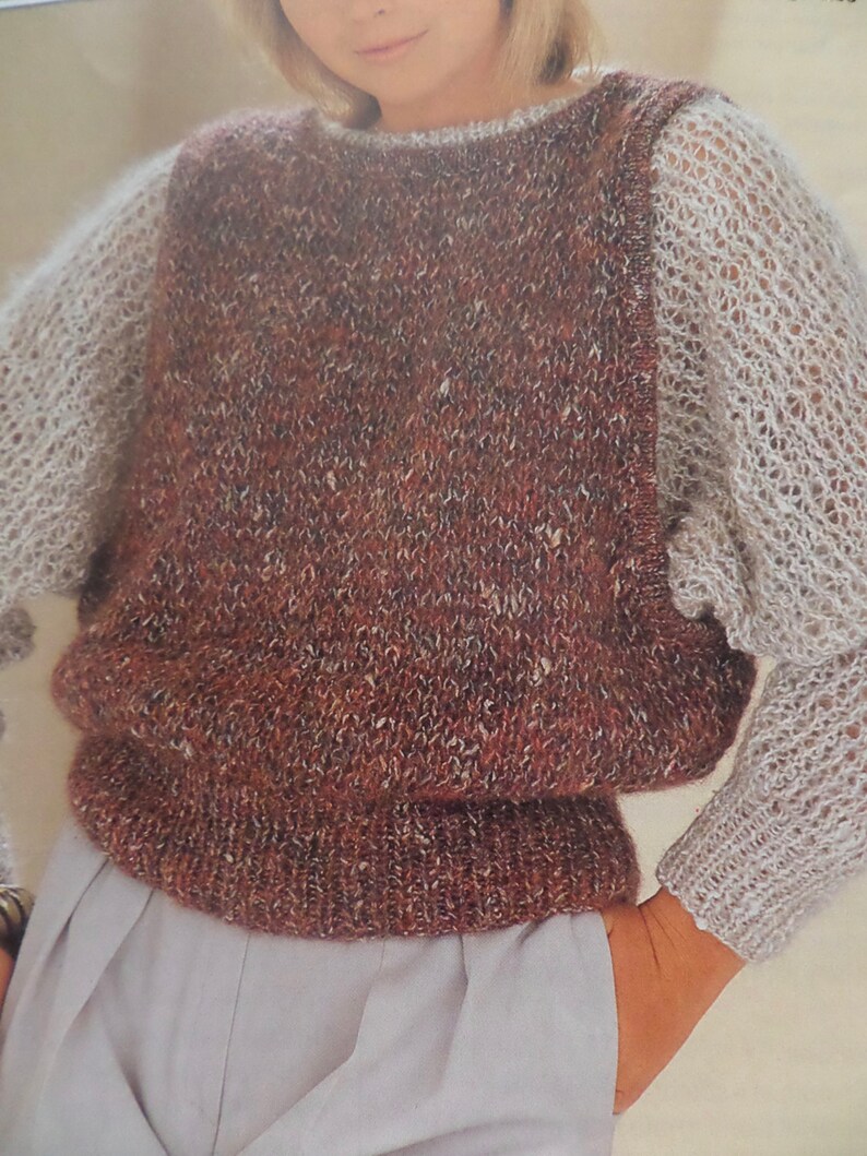 Knitting Pattern Women Ladies Jumper Sweater and Slipover Tank Top 30 ...