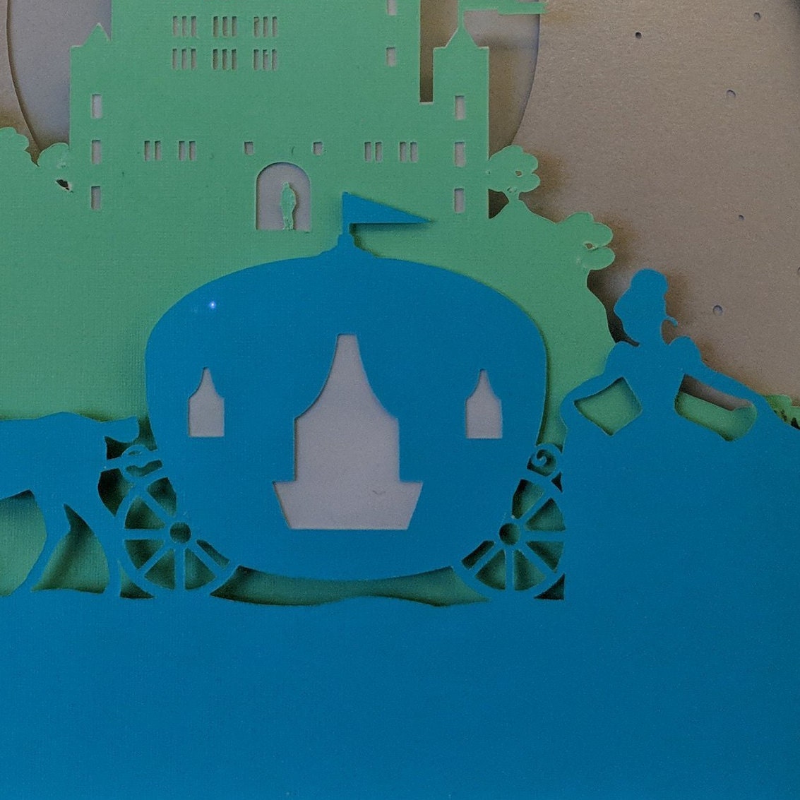 Cinderella Paper Art Lightbox Princess Cinderella Castle and - Etsy