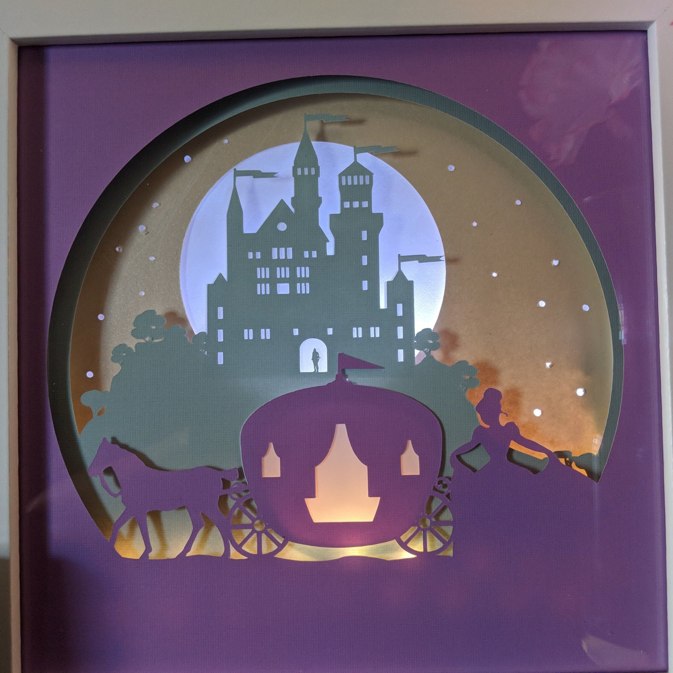 Cinderella Paper Art Lightbox - Princess Cinderella Castle and Horse ...