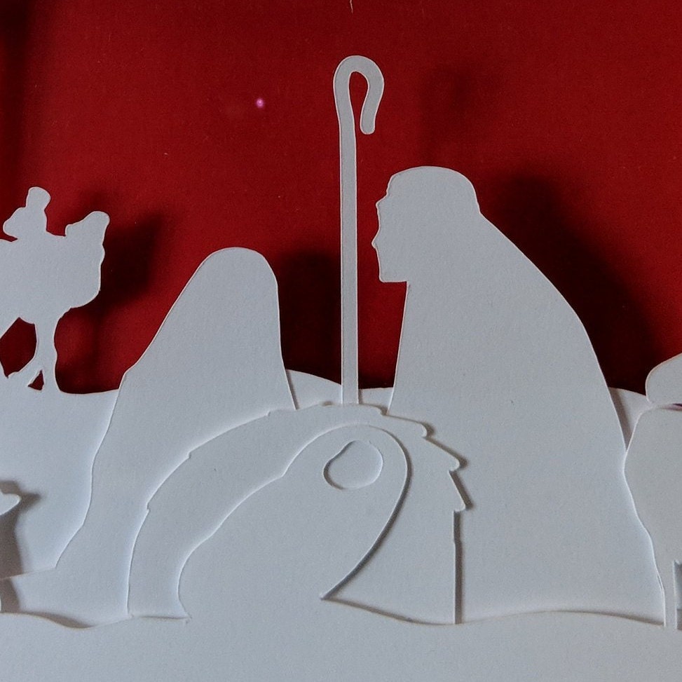 Nativity Paper Art Light Box Mary Joseph and Baby Jesus in - Etsy