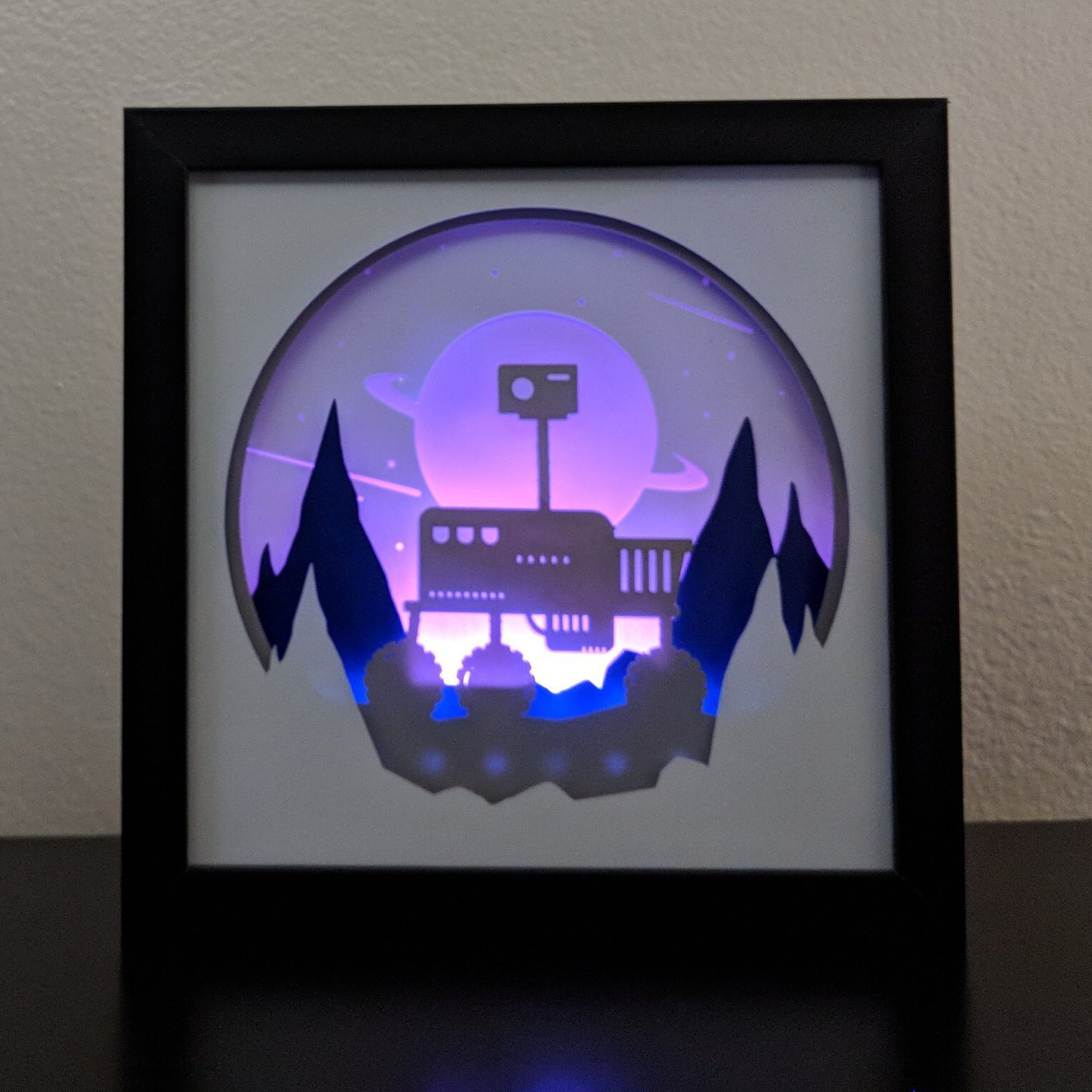 Space Rover Paper Art Lightbox - Mars Kid's Night Light Wall Art ...