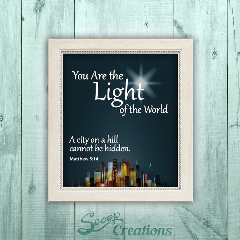 You Are the Light of the World, Printable Bible Verse Art, Christian ...