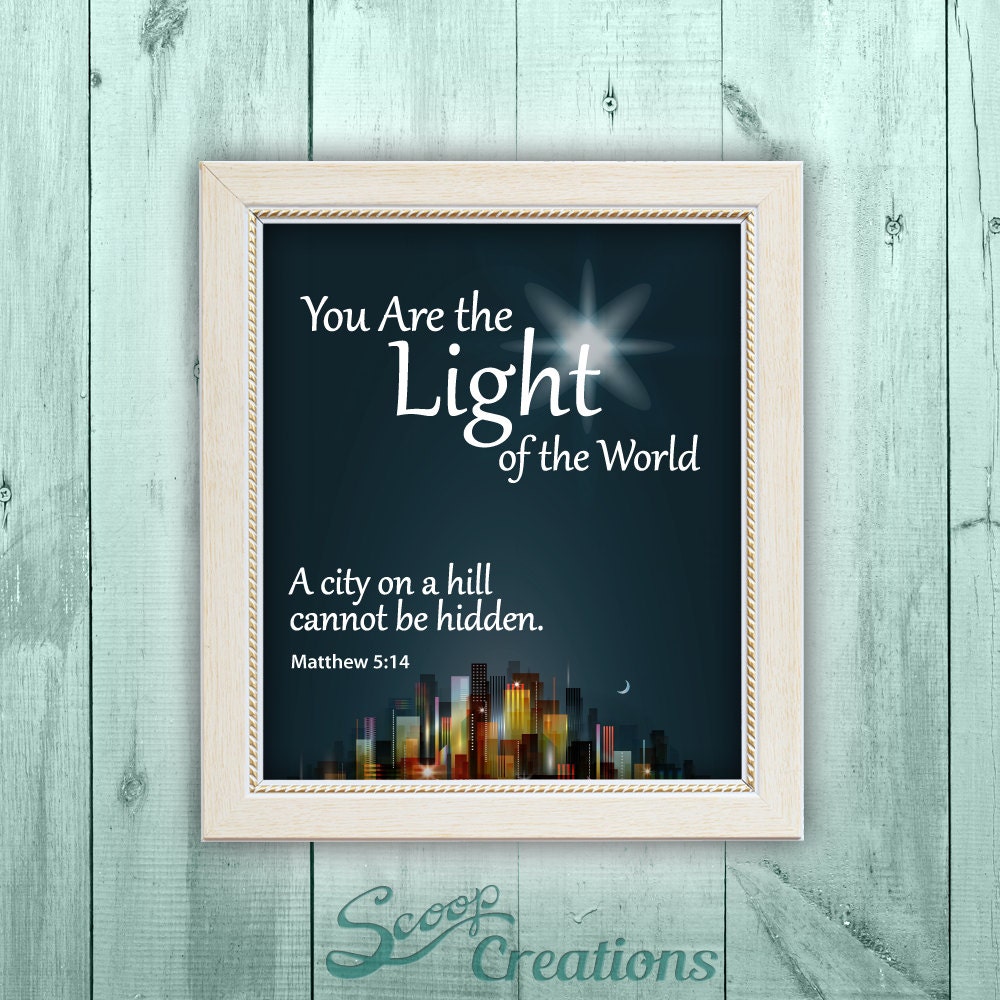 You Are the Light of the World, Printable Bible Verse Art, Christian ...